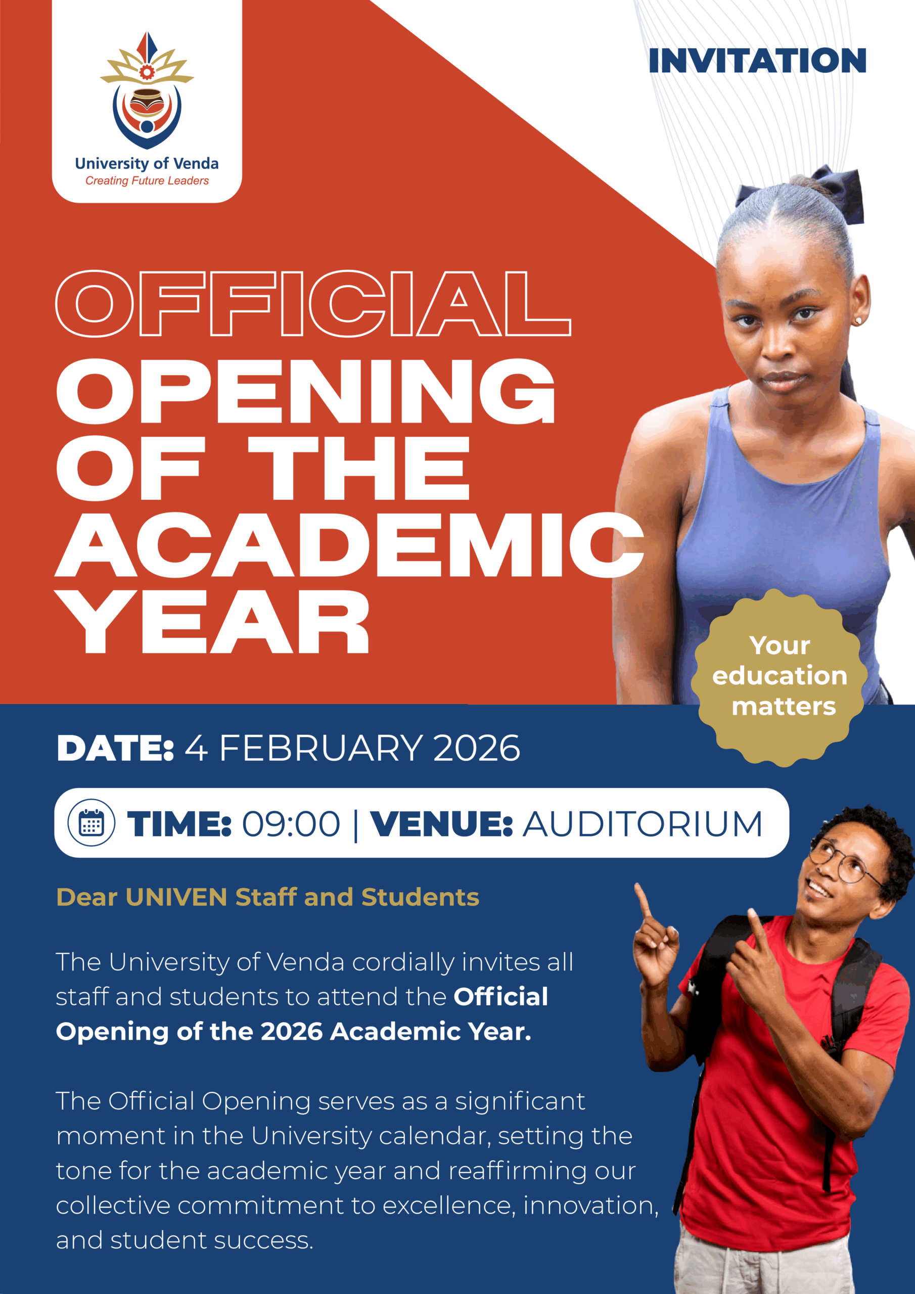 OFFICIAL OPENING OF ACADEMIC YEAR 2026 | University of Venda